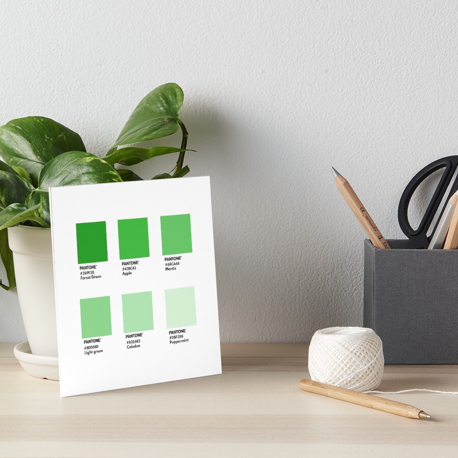 "Bright green pantone color swatch" Art Board Print for Sale by ...