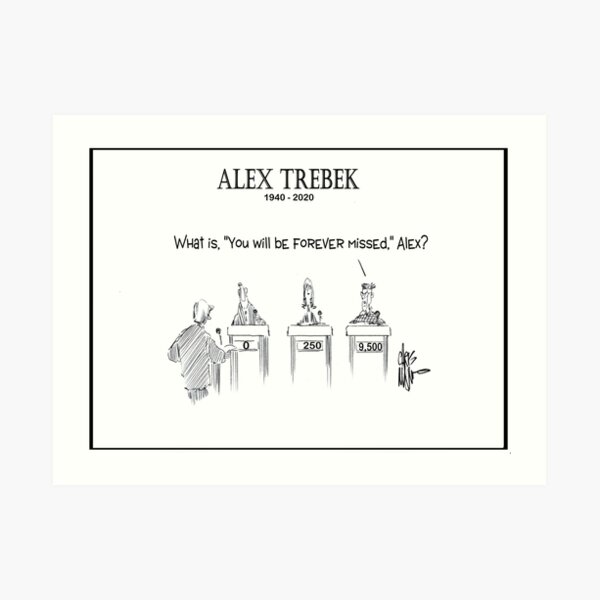 "Alex Trebek Tribute Cartoon " Art Print by ChrisManno | Redbubble