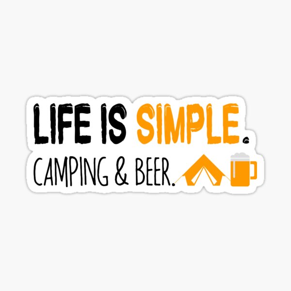 "Camping and beer for all camping fans and beer lovers!" Sticker by TM ...