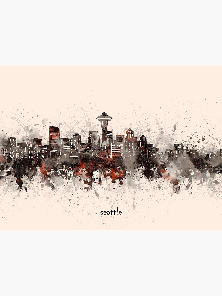 "seattle skyline" Sticker by BekimART2 | Redbubble