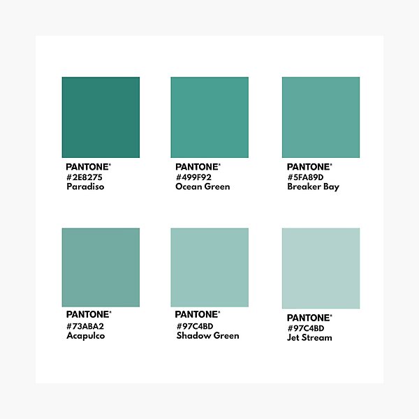 "Blue green pantone color swatch" Photographic Print for Sale by ...