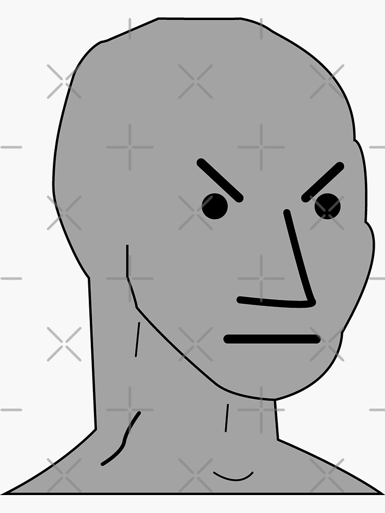 "Angry NPC Meme" Sticker by denisseinfeld | Redbubble