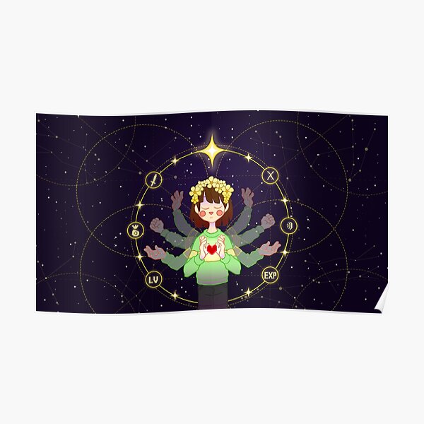 "Cool Cute Undertale Chara Star Design" Poster by Miss-Goggles | Redbubble