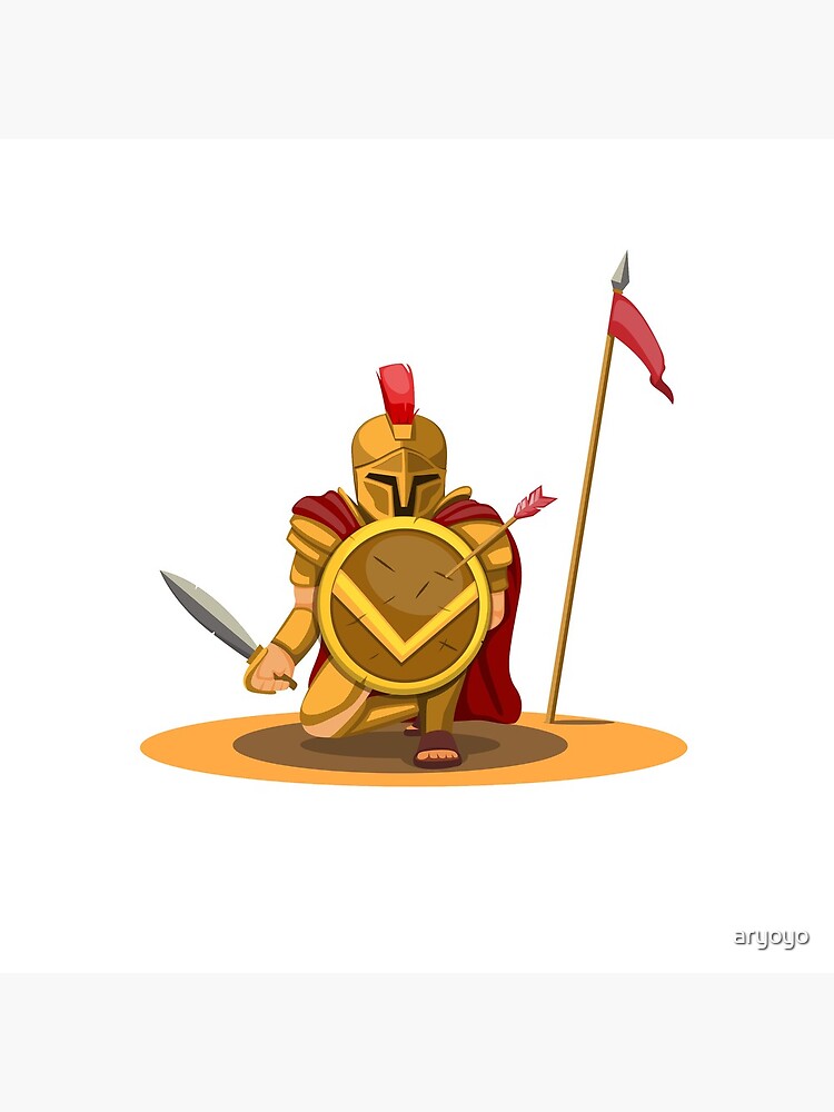 Reloj «Guerrero espartano mantenga el escudo y el concepto de personaje ...