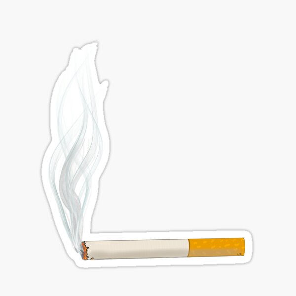 "Burning cigarette with smoke" Sticker by IzzeMK | Redbubble