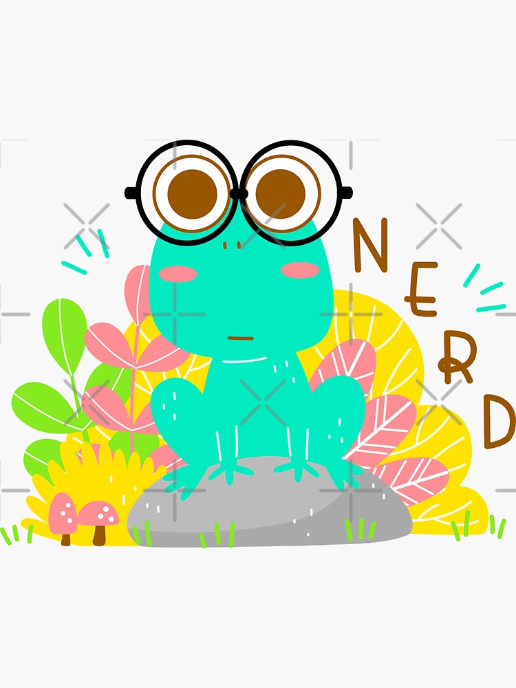 "Nerd Frog" Sticker for Sale by PlanetAries | Redbubble