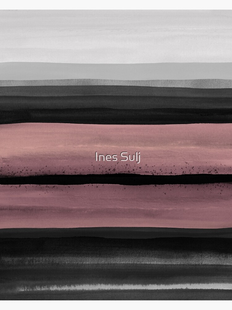 "Abstract Watercolor Painting: Pink Blush Black Gray 02" Poster by nube ...
