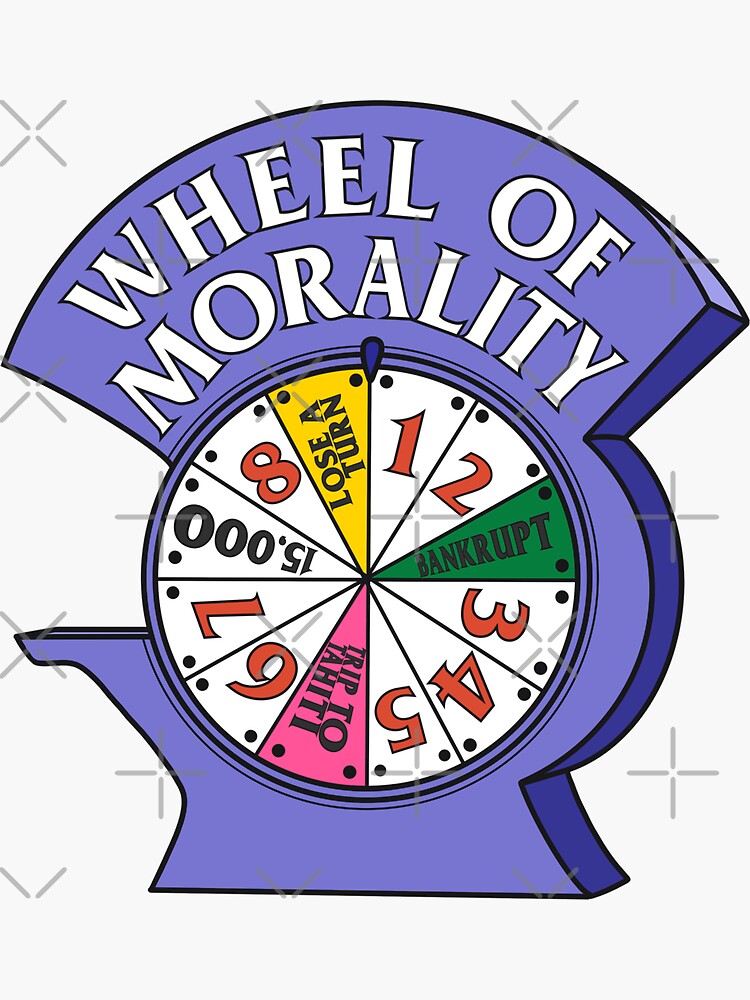 "Wheel Of Morality" Sticker for Sale by paintedlife | Redbubble