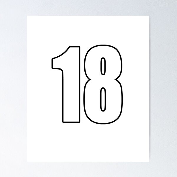 "18 number eighteen shirt number soccer ball" Poster by GeogDesigns ...