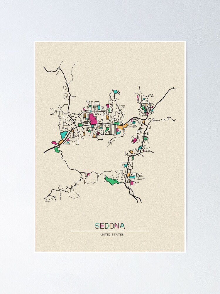 "Sedona, Arizona Street Map" Poster for Sale by geekmywall | Redbubble