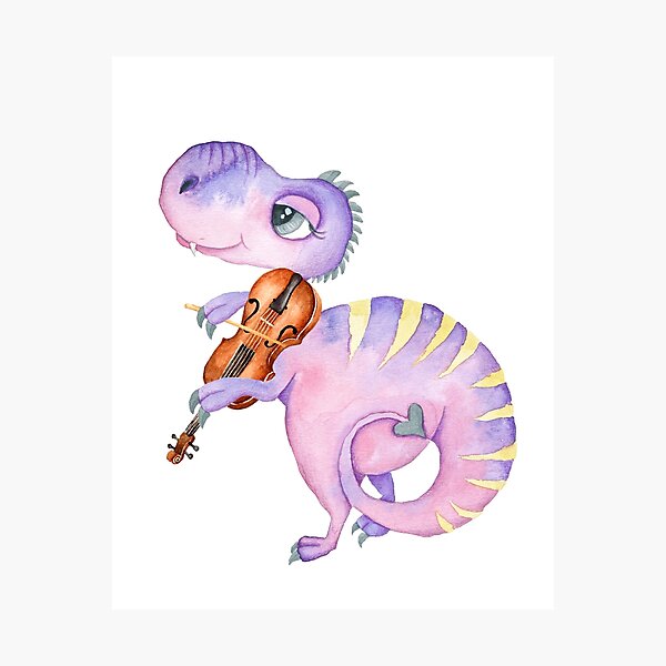 "Violin Player Dinosaur - The Dino Violinist" Photographic Print for ...
