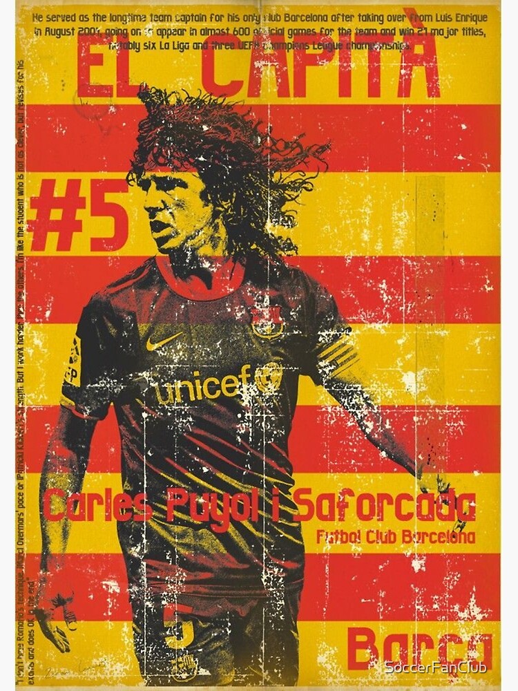 "Puyol Illustration" Poster for Sale by SoccerFanClub | Redbubble