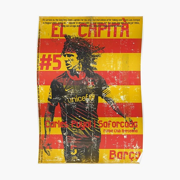 "Puyol Illustration" Poster for Sale by SoccerFanClub | Redbubble