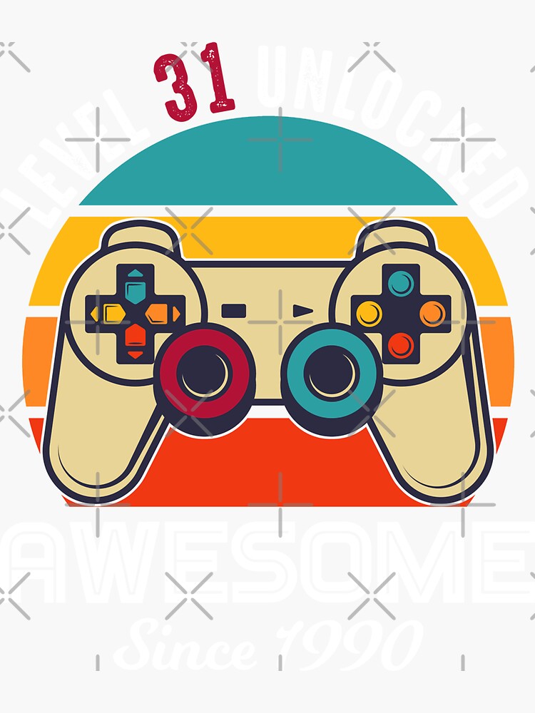 "Level 31 Unlocked Birthday Awesome Since 1990" Sticker for Sale by ...