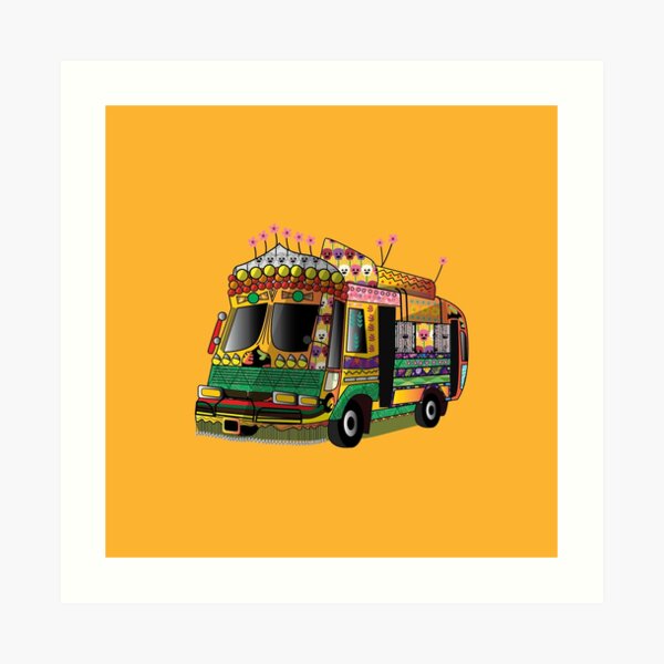 "Karachi W11 Bus" Art Print for Sale by creativesaadi | Redbubble