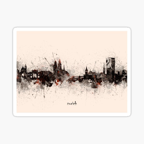 "zurich skyline" Sticker by BekimART2 | Redbubble