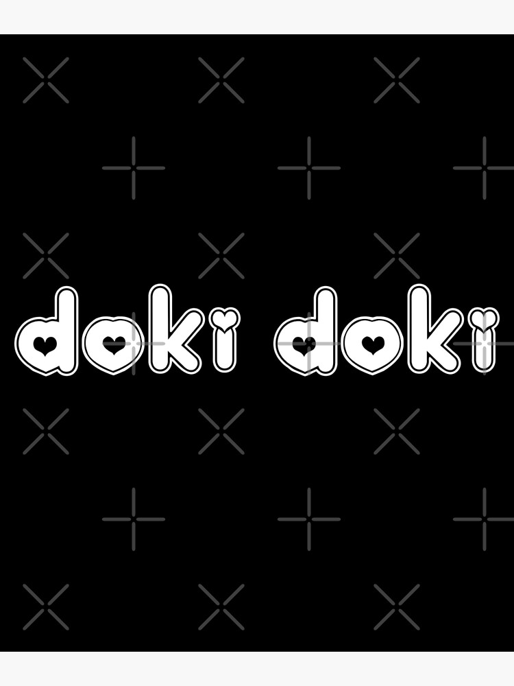 Kawaii Anime Doki Doki Heart Font Design Art Print For Sale By Tenchimasaki Redbubble
