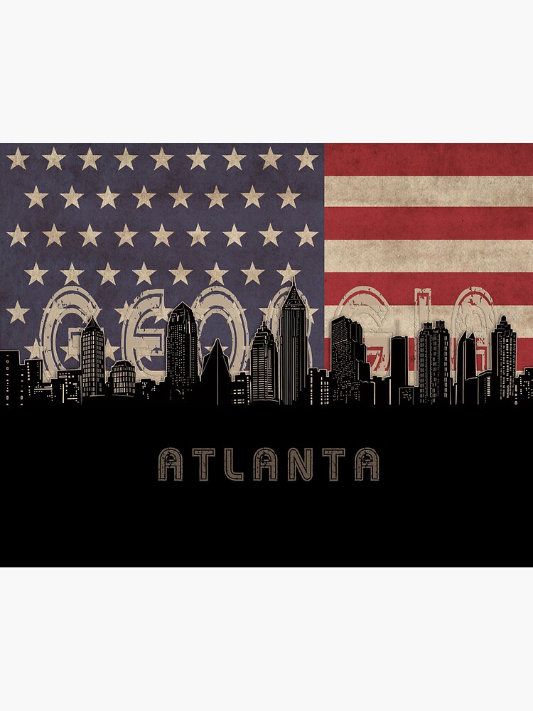 "atlanta skyline flag" Sticker for Sale by BekimART2 | Redbubble