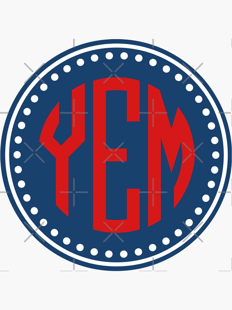 "YEM Monogram " Sticker by Sleepygirl2010 | Redbubble