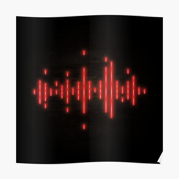 "Audio Visualizer || Red" Poster for Sale by PortusBucket | Redbubble