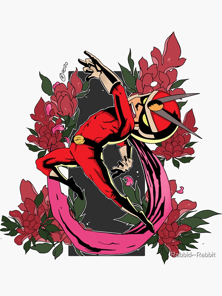 "Viewtiful Joe Floral" Sticker for Sale by Rabbid--Rabbit | Redbubble