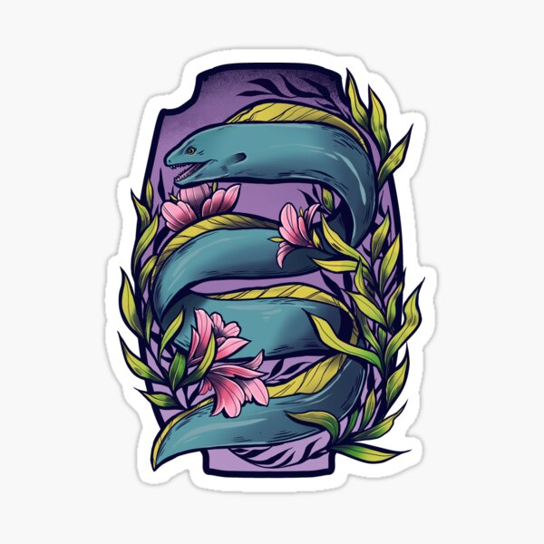 "Moray Eel " Sticker by retkikosmos | Redbubble