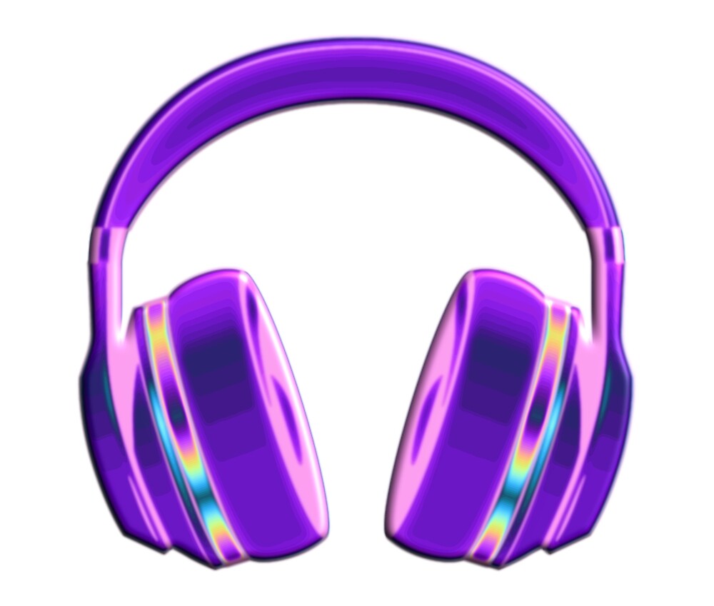 "Dark Purple Holo Headphones " by dinaaaaaah | Redbubble