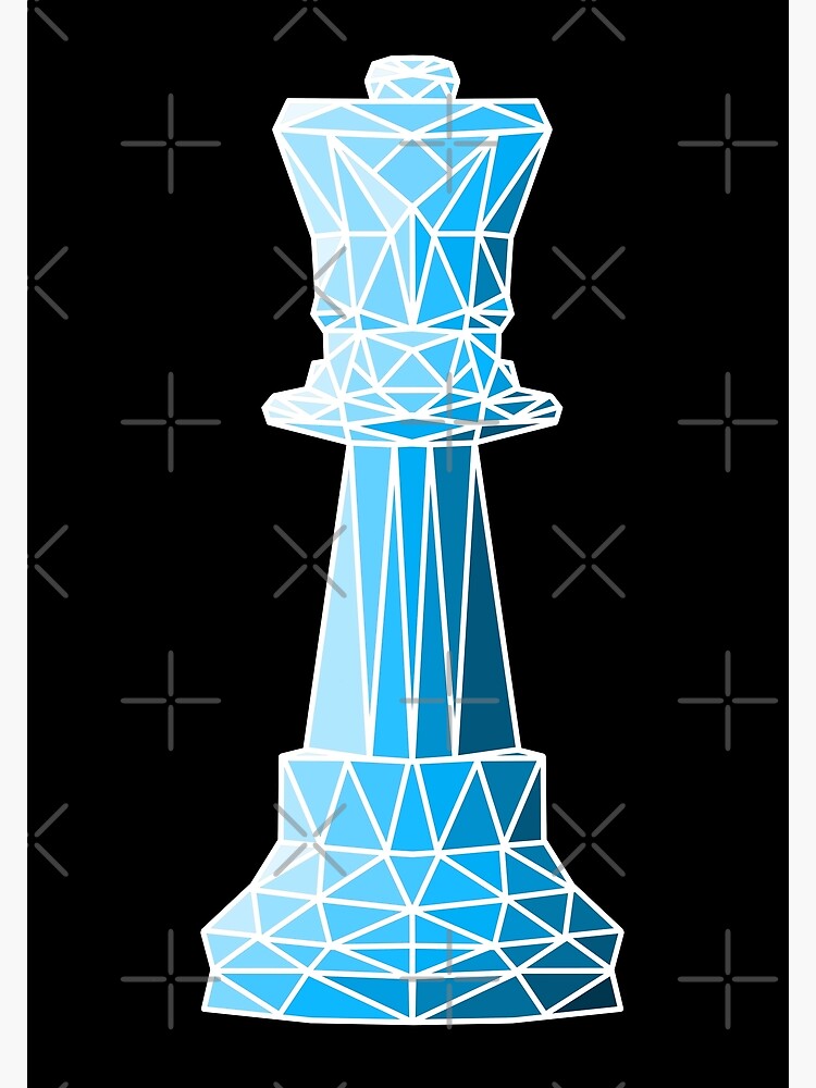 "Geometric blue chess queen" Poster by felinefeelings | Redbubble
