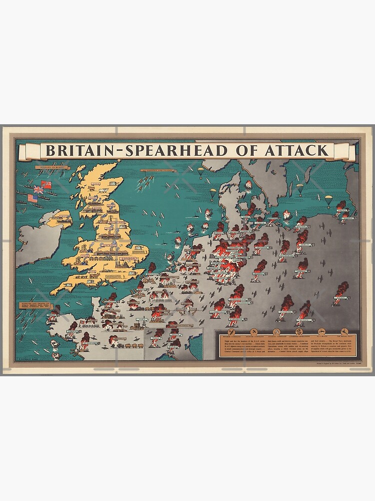 Vintage WW2 British Military Map 1944 Premium Matte Vertical Poster ...
