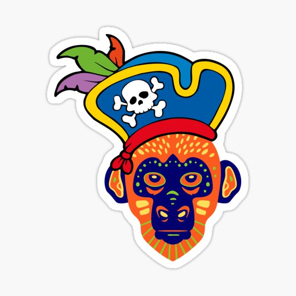 "Pirate monkey - Undead monkey" Sticker for Sale by MerchActually ...
