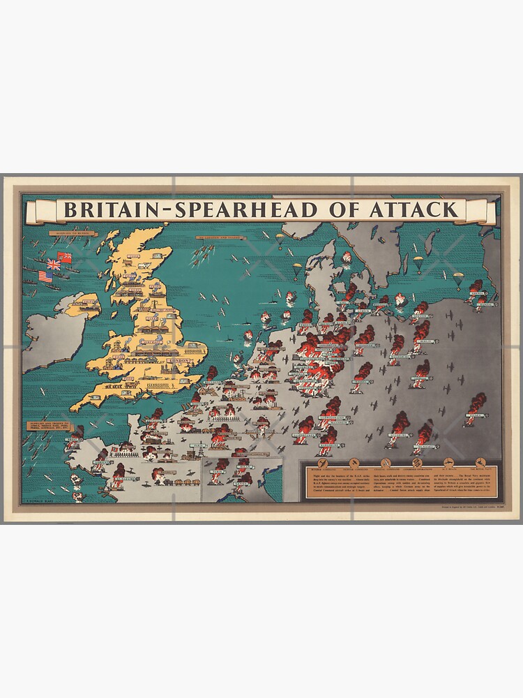 "Vintage WW2 British Military Map 1944" Sticker for Sale by kiee ...