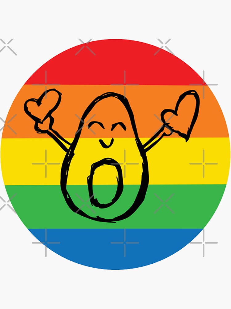 "rainbow avocado" Sticker for Sale by zanbo | Redbubble