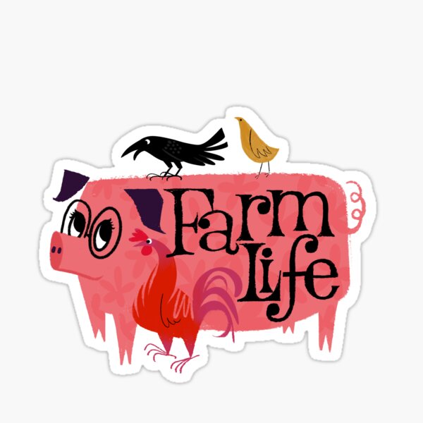 "Farm Life" Sticker for Sale by hollyaart | Redbubble