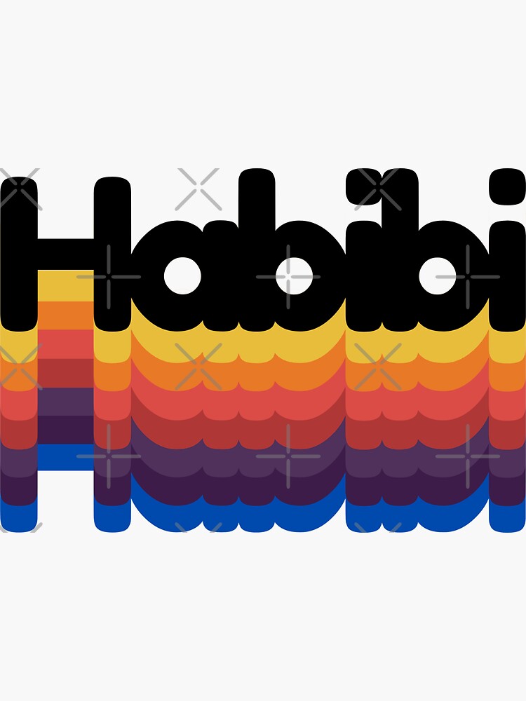 "cool habibi ( love) retro design " Sticker for Sale by duaaalshabib ...