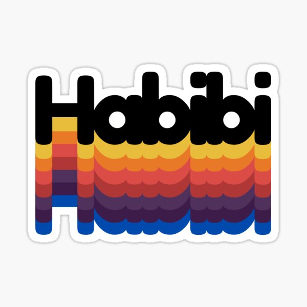 "cool habibi ( love) retro design " Sticker for Sale by duaaalshabib ...