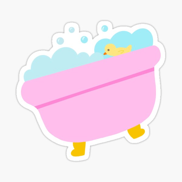 "PINK BUBBLE BATH " Sticker for Sale by Glossypop | Redbubble