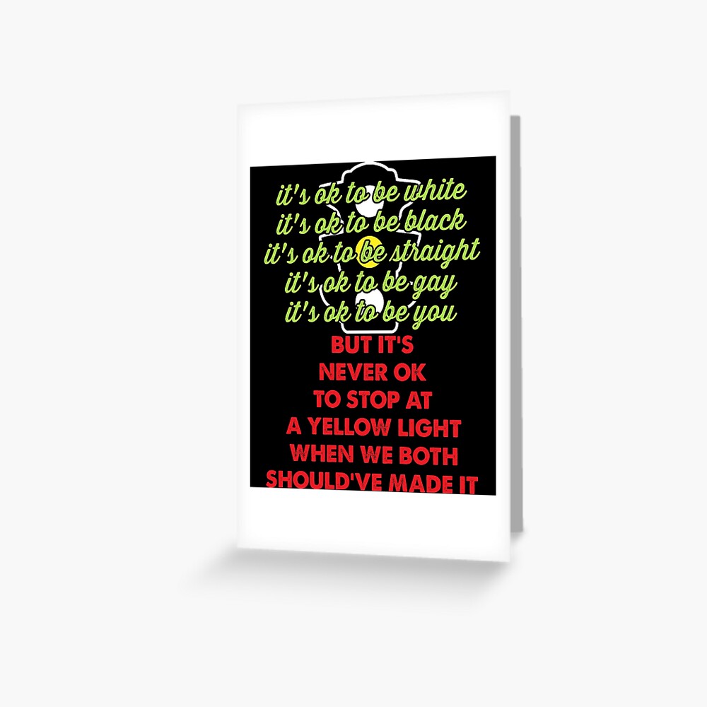 "Funny Yellow Traffic Light Trendy Hilarious Joke Gift " Greeting Card ...
