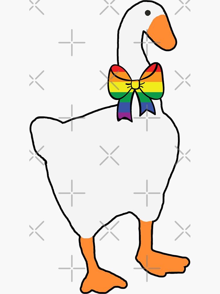 "Horrible goose - LGBTQ+ flag Ribbon (with black outline)" Sticker for ...