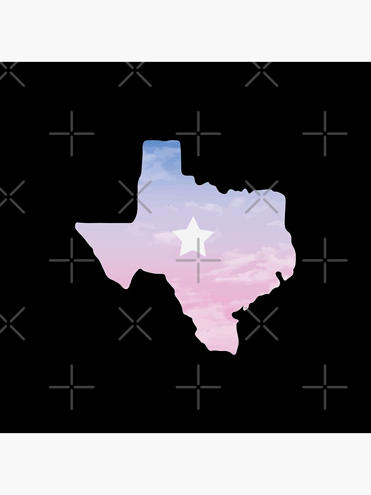 "Texas map lone star pink gradient blue pink abstract art" Poster for ...