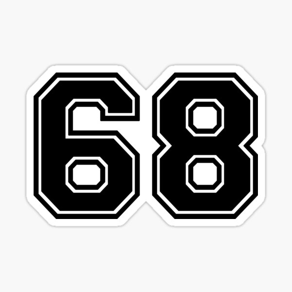 Number 68 Stickers | Redbubble