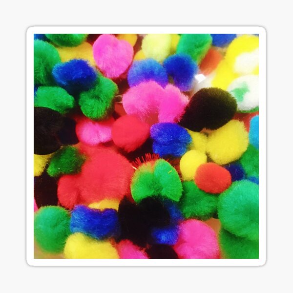 "Pom Pom Puffball PowderPuff Party" Sticker for Sale by DreamlandMall ...