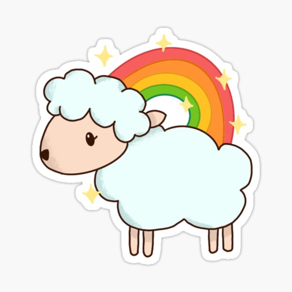 "Rainbow Sheep" Sticker by pandaCreation | Redbubble