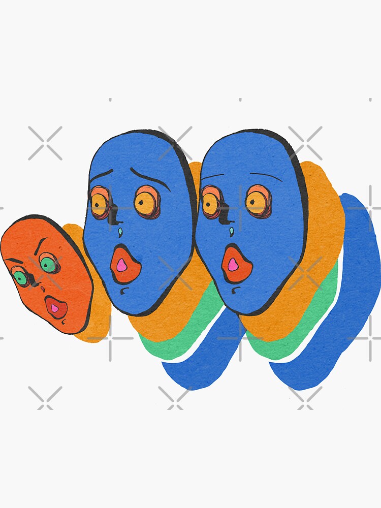 "Triple Face COBALT" Sticker for Sale by SinkyPancakes | Redbubble