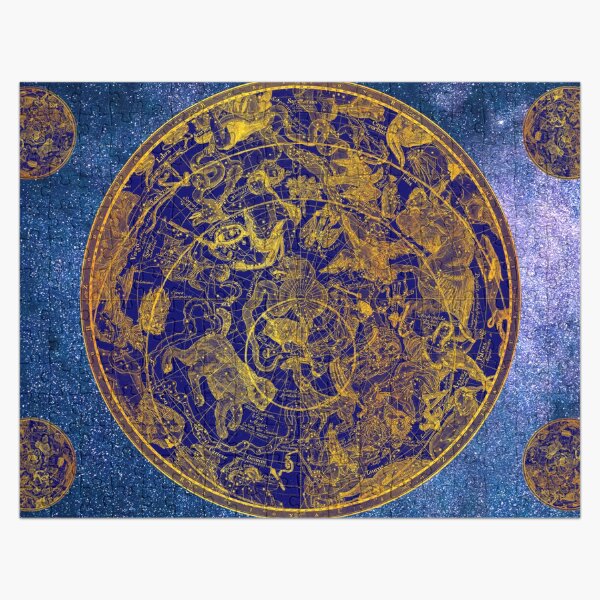"Jigsaw Puzzle Astrology Zodiac Signs Galaxy Star Chart Map with ...