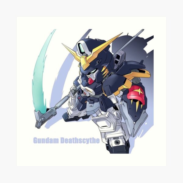 "Chibi Gundam Deathscythe" Art Print by BeeRyeCrafts | Redbubble