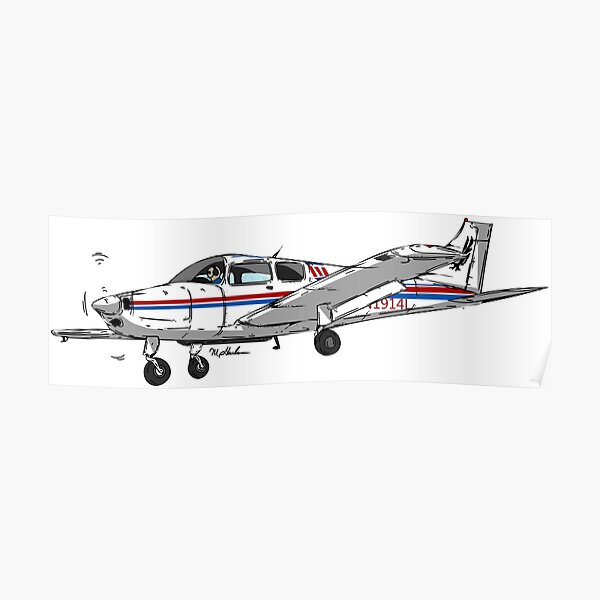 "Beechcraft Musketeer N1914L" Poster for Sale by Statepallets | Redbubble