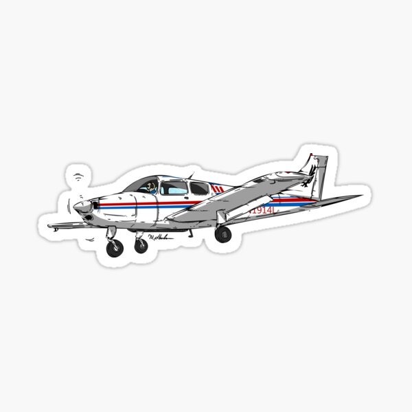 "Beechcraft Musketeer N1914L" Sticker for Sale by Statepallets | Redbubble