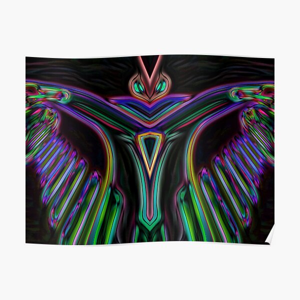 "Neon Moth Hero" Poster for Sale by DimensionB | Redbubble