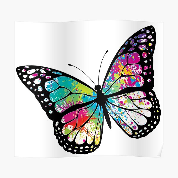 "Paint Splatter Butterfly" Poster for Sale by AllisonDawn15 | Redbubble