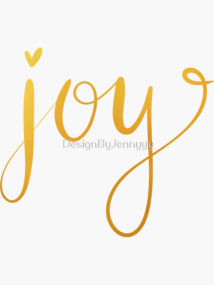 "joy (gold handlettering)" Sticker for Sale by DesignByJennyyy | Redbubble